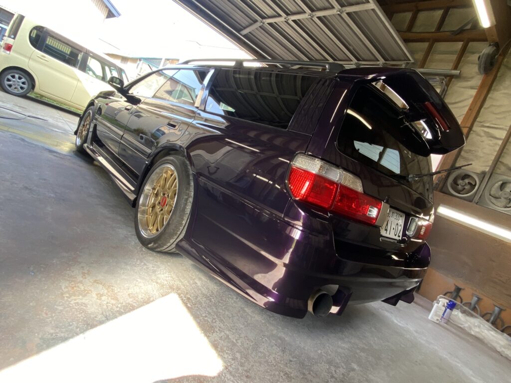 ニッサン ステージア 全塗装 パープル | Y-SGARAGE 弘前市 車カスタム 板金塗装